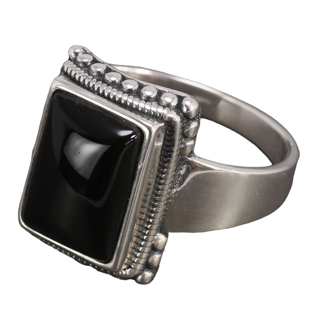Lucifer Mens Ring Black Onyx Sterling Silver – TRMensRings